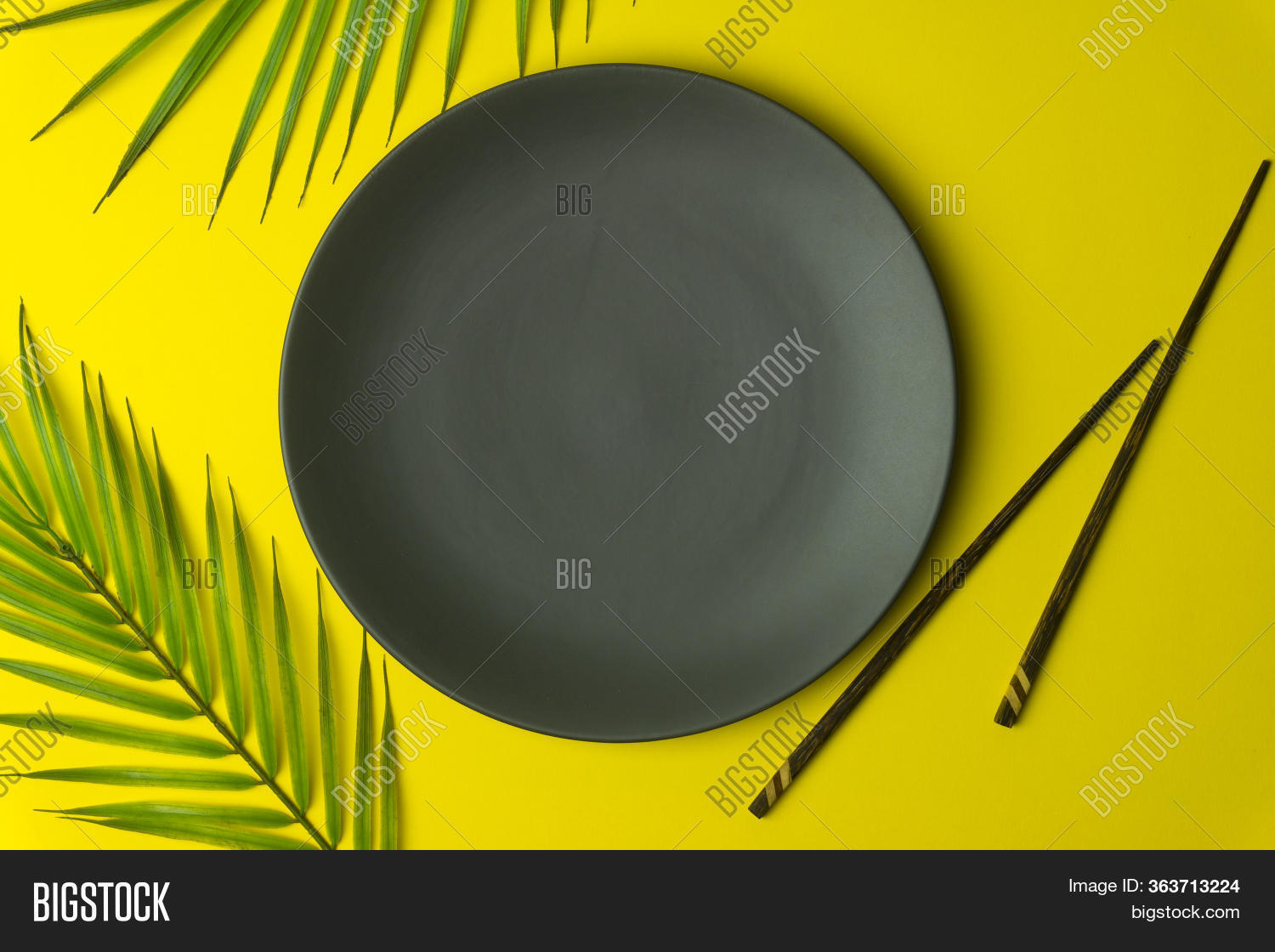 Empty Plate On Yellow Image & Photo (Free Trial) | Bigstock