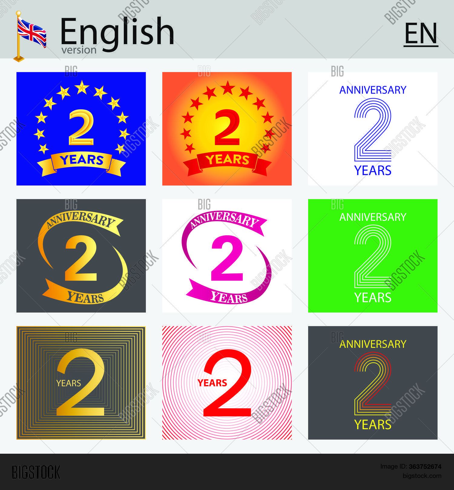 Set Number Two Years Vector & Photo (Free Trial) | Bigstock