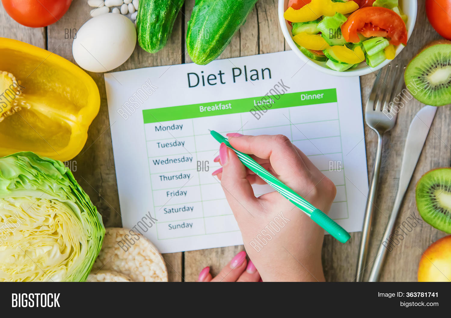 Weekly Diet Plan. Image & Photo (Free Trial) | Bigstock