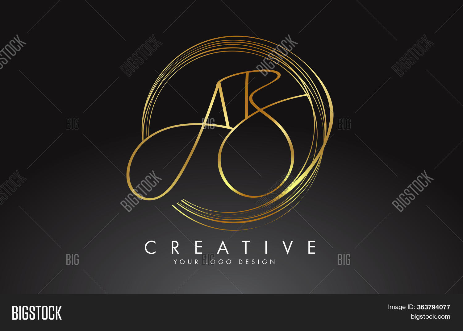 Handwritten Golden Ab Vector & Photo (Free Trial) | Bigstock