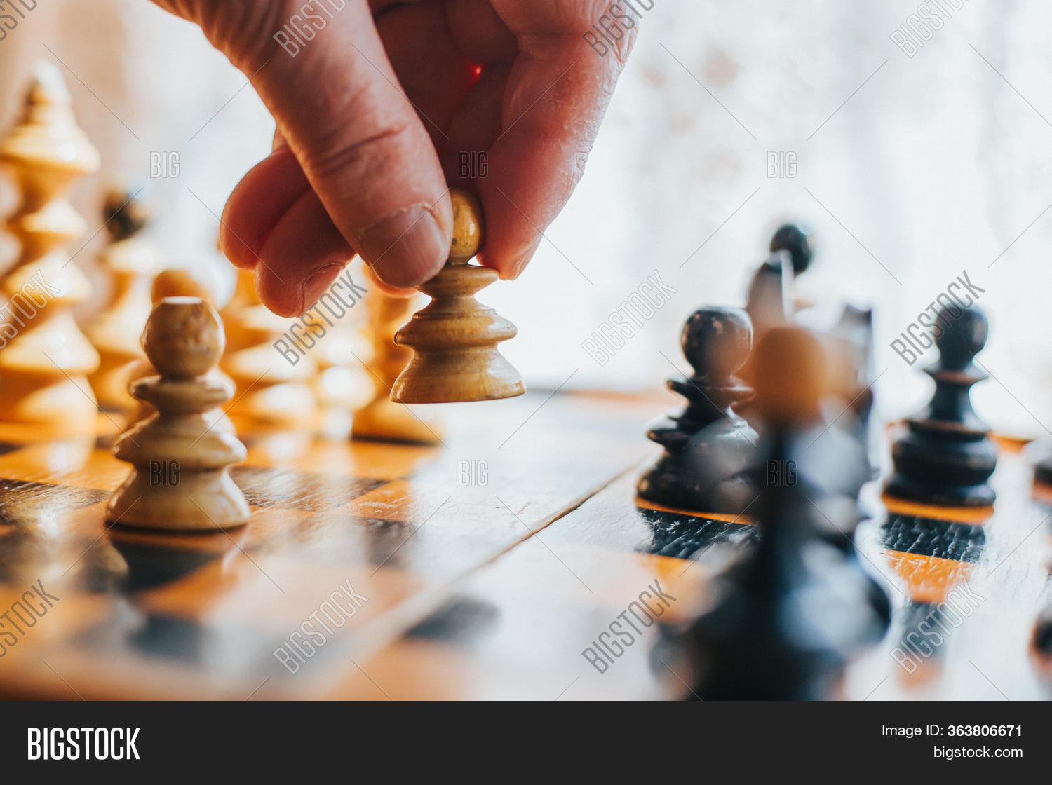 Hand Moving Pawn Piece Image & Photo (Free Trial) | Bigstock
