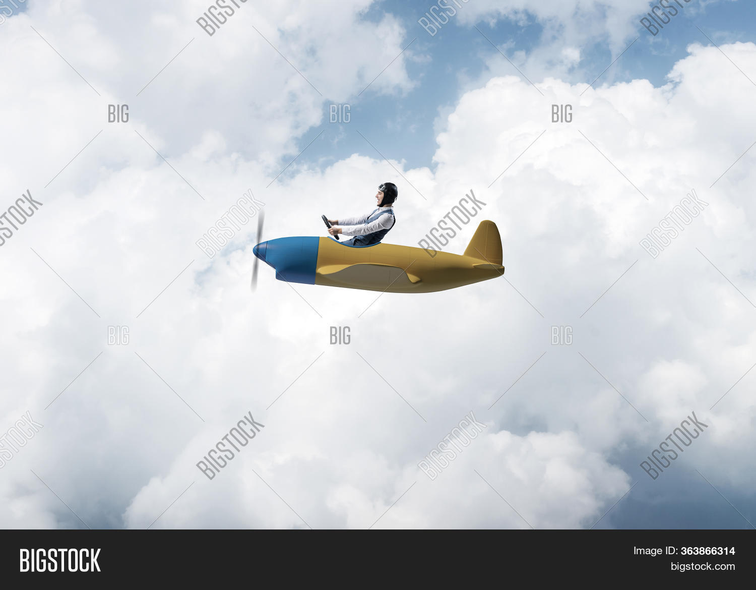 Happy Pilot Driving Image & Photo (Free Trial) | Bigstock