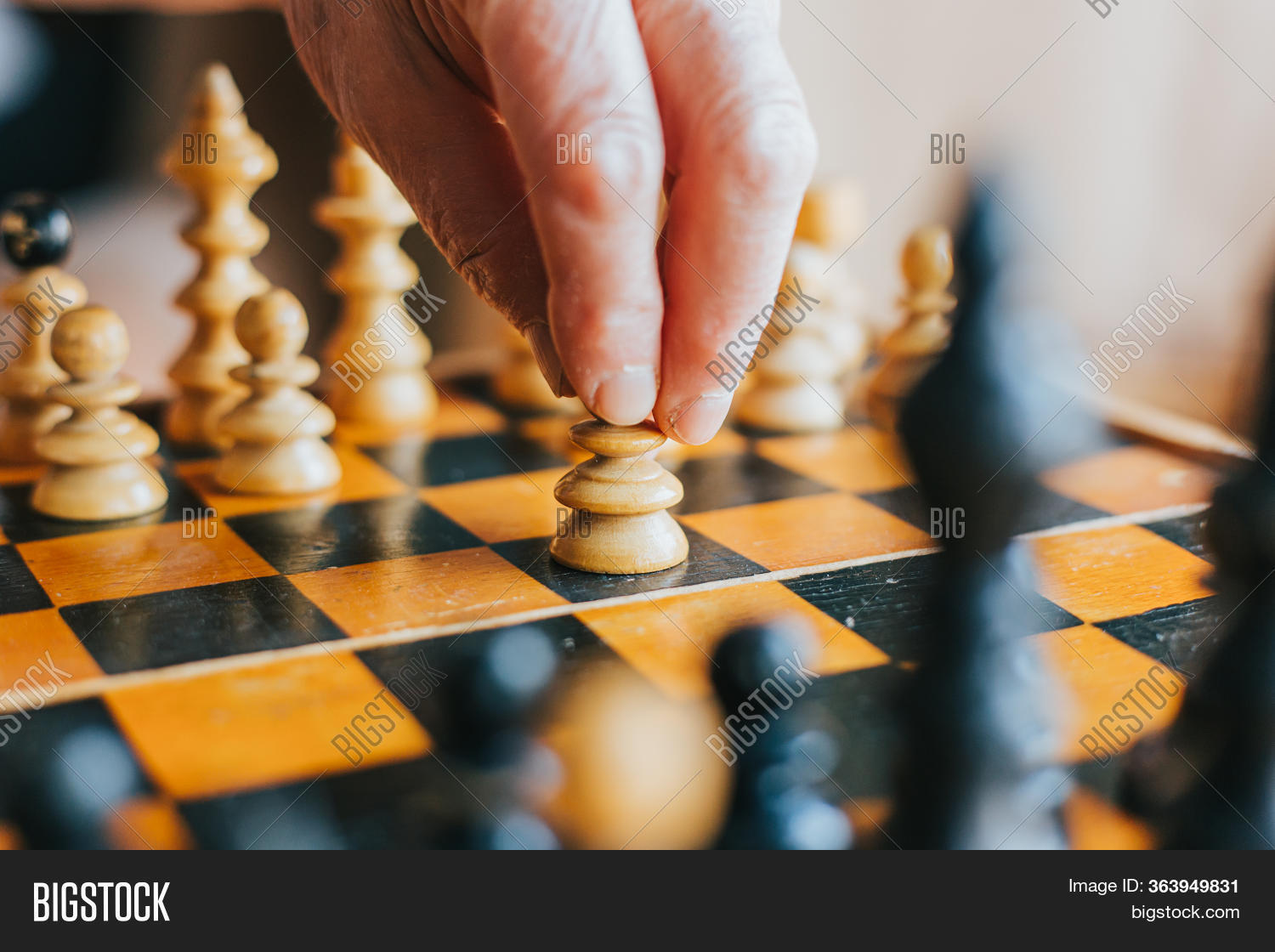 Hand Moving Pawn Piece Image & Photo (Free Trial) | Bigstock