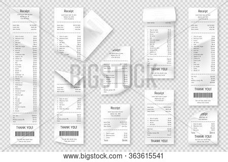 Set Paper Receipts Vector & Photo (Free Trial) | Bigstock