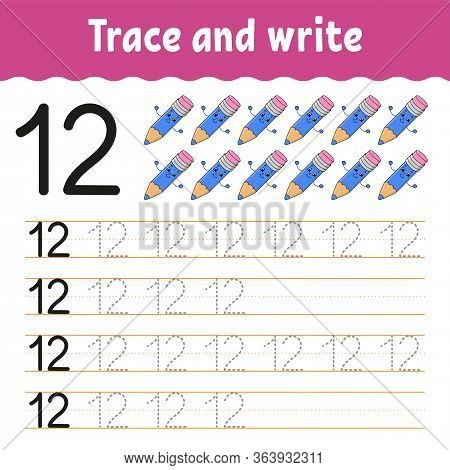 Trace Write. Number Vector & Photo (Free Trial) | Bigstock