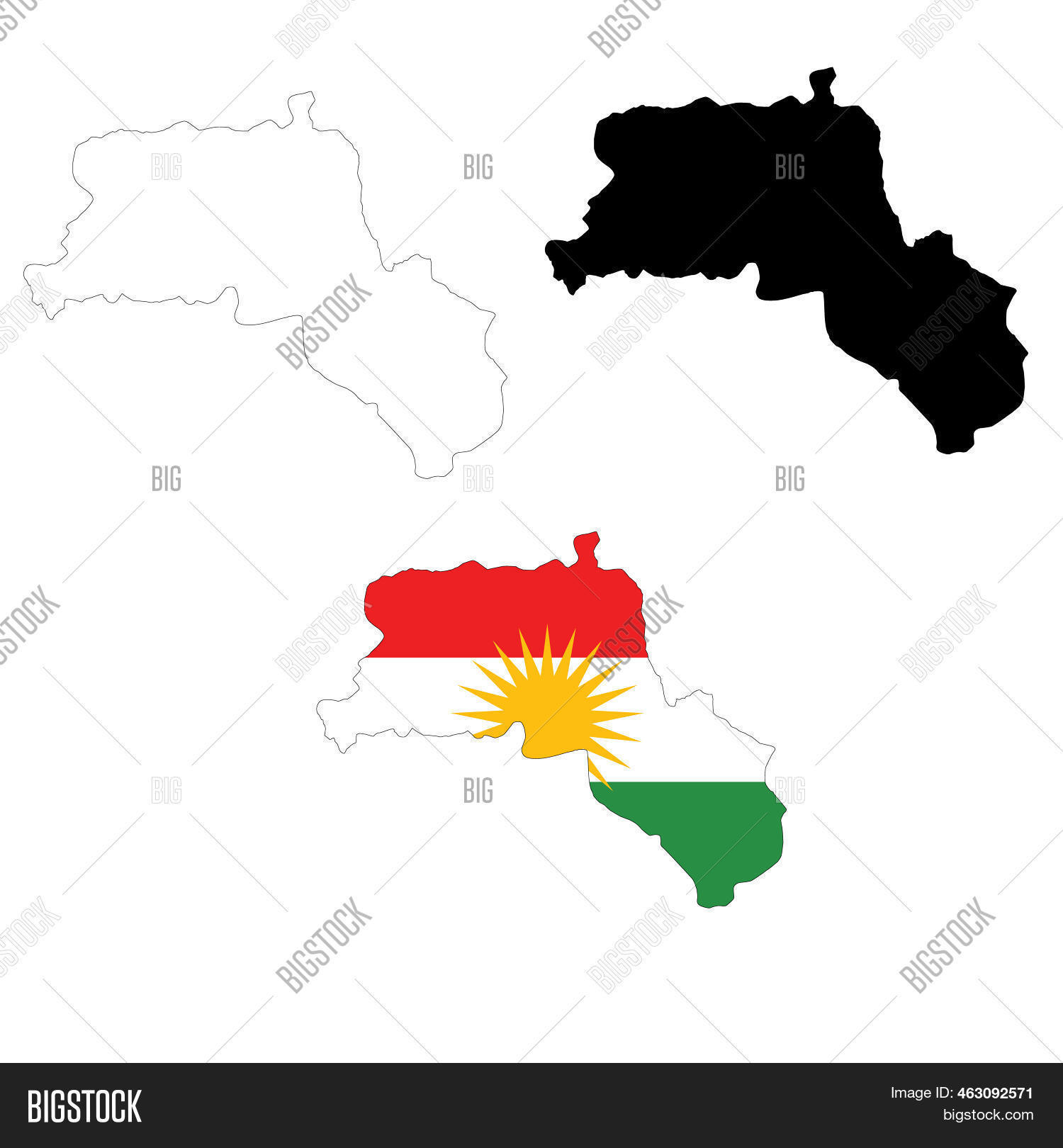 Map Kurdistan. Flag Image & Photo (Free Trial) | Bigstock