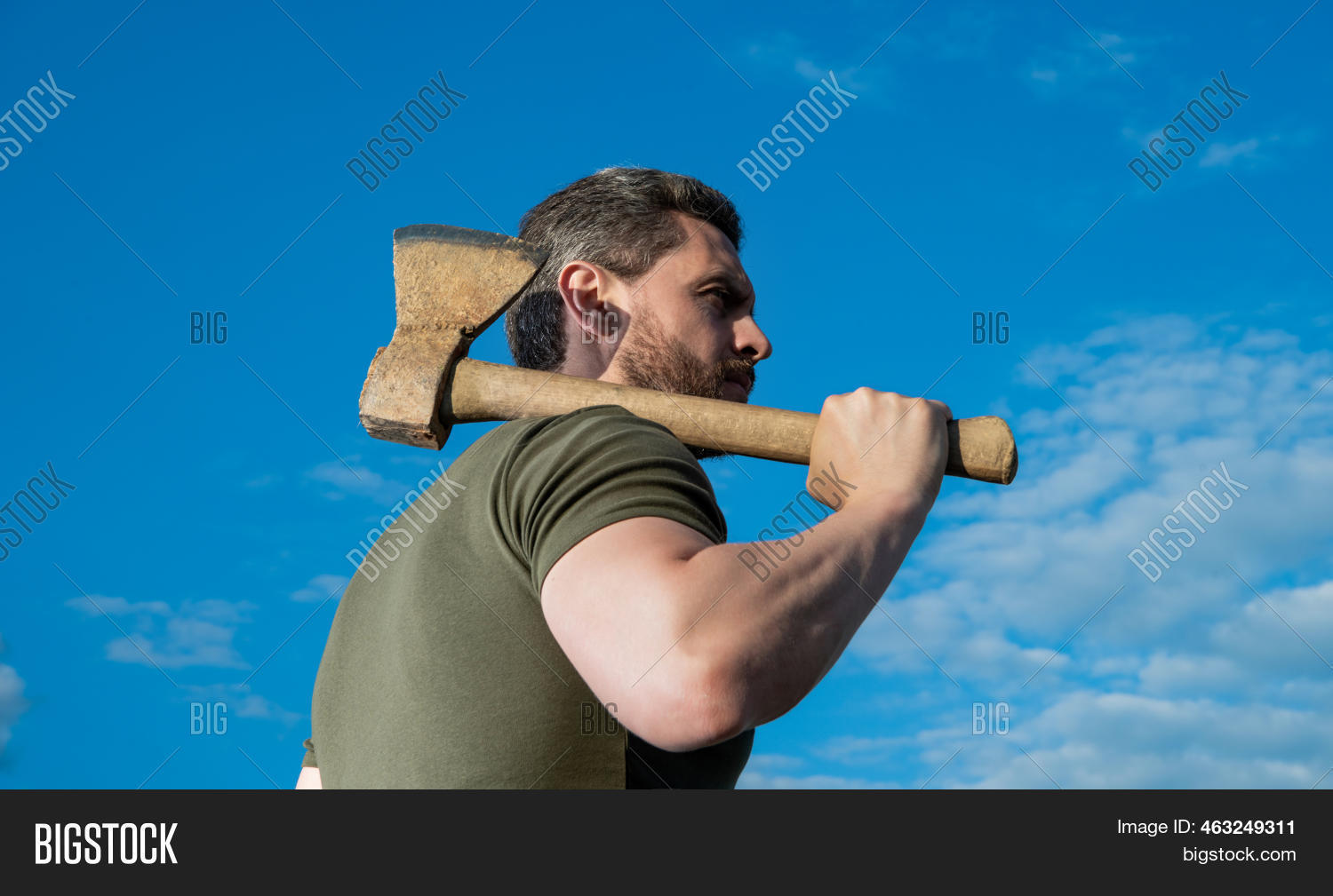 Back View Guy Axe. Image & Photo (Free Trial) | Bigstock