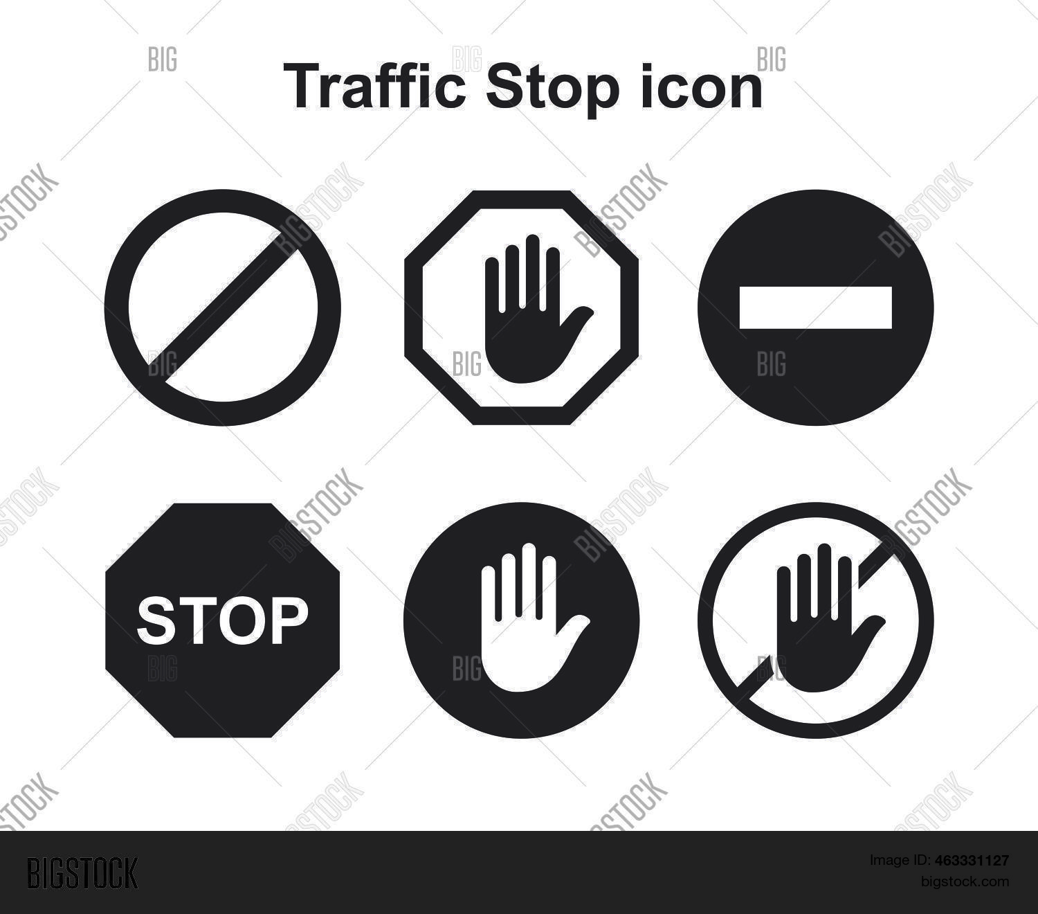 Traffic Stop Icon Vector & Photo (Free Trial) | Bigstock