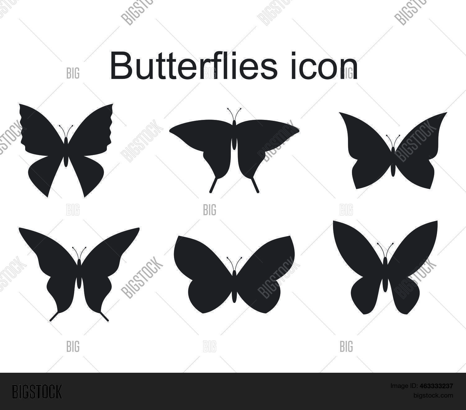 Butterflies Icon Vector & Photo (Free Trial) | Bigstock
