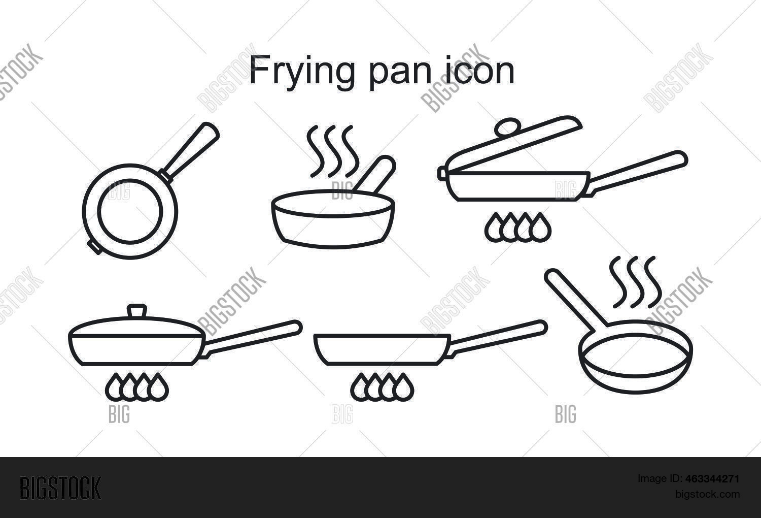 Frying Pan Icon Vector And Photo Free Trial Bigstock