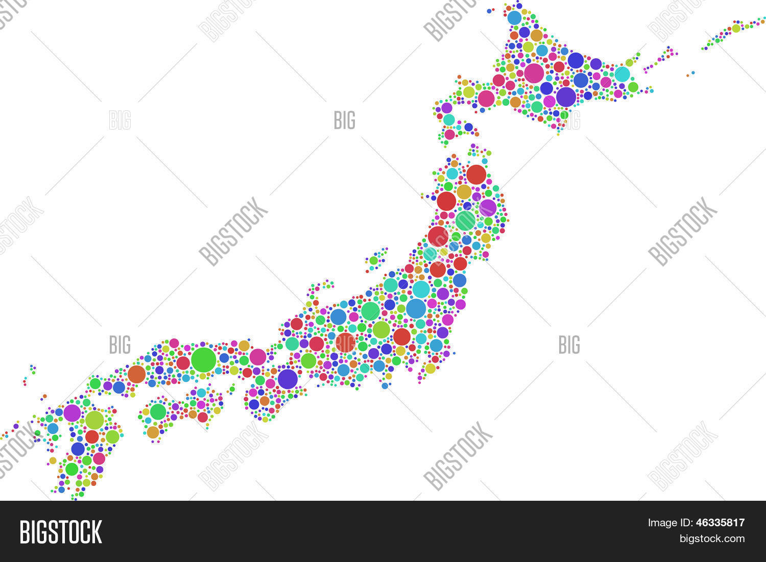 Coloured Map Japan - Vector & Photo (Free Trial) | Bigstock