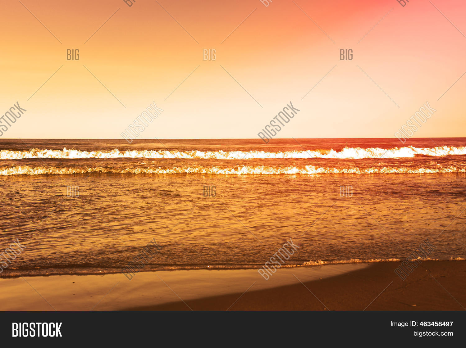 Waves Sea On Sunset Image & Photo (Free Trial) | Bigstock
