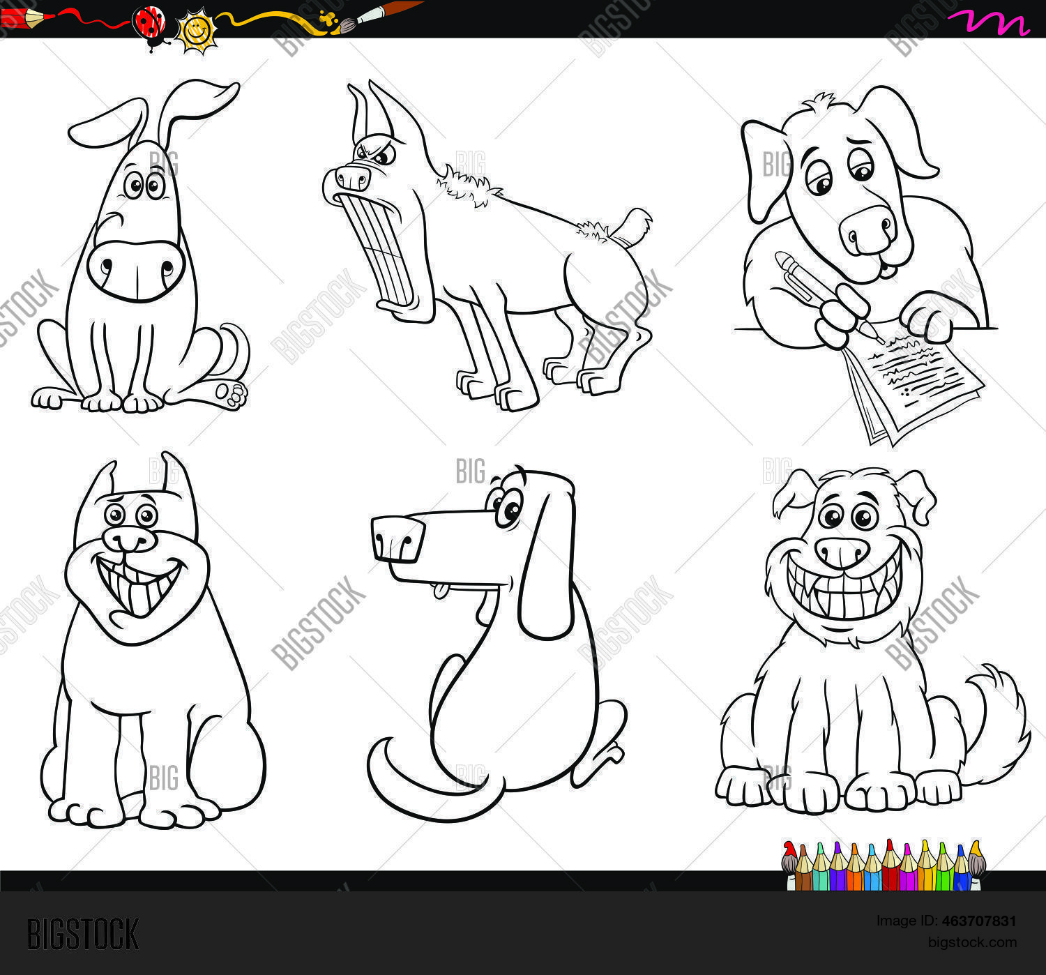 Black White Cartoon Vector & Photo (Free Trial) | Bigstock