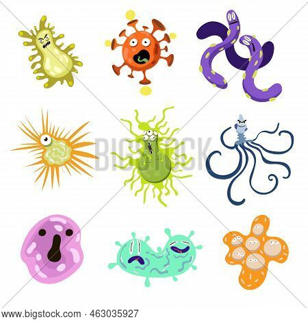 Funny Bacterias Germs Vector & Photo (Free Trial) | Bigstock