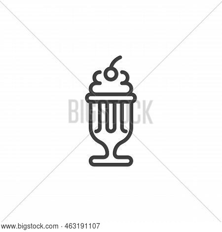 Milkshake Glass Line Vector & Photo (Free Trial) | Bigstock