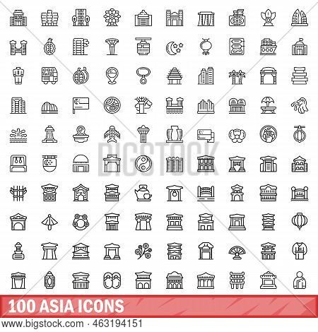 100 Asia Icons Set. Vector & Photo (Free Trial) | Bigstock