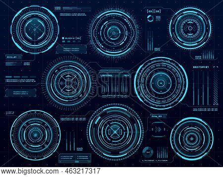 Hud Circle Data Infographic, Data Screen Dashboard Or Digital Interface ...