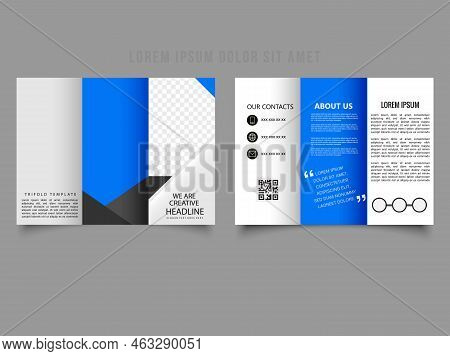 Simple Blue Tri-fold Vector & Photo (Free Trial) | Bigstock