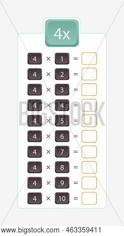 4x Multiplication Vector & Photo (Free Trial) | Bigstock
