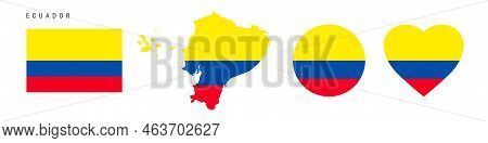 Ecuador Flag Icon Set Vector & Photo (Free Trial) | Bigstock