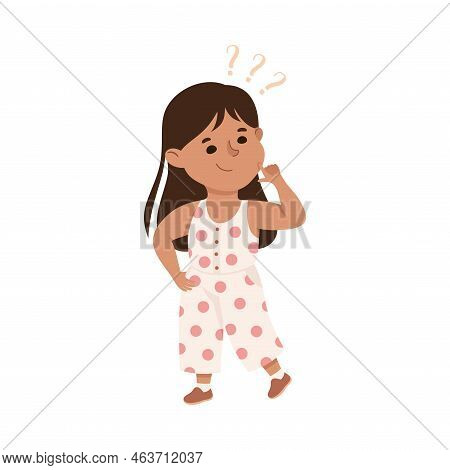 Puzzled Little Girl Vector & Photo (Free Trial) | Bigstock