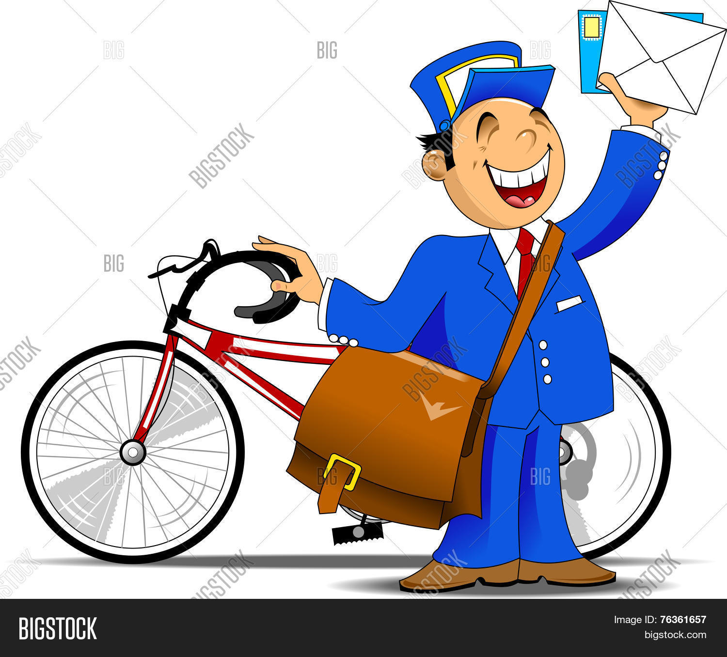 Postman Bicycle Vector & Photo (Free Trial) | Bigstock