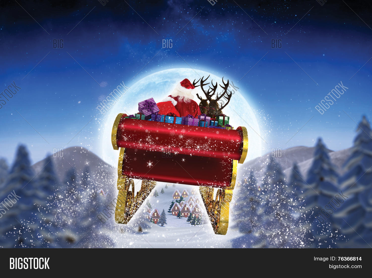 Santa Flying His Image & Photo (Free Trial) | Bigstock