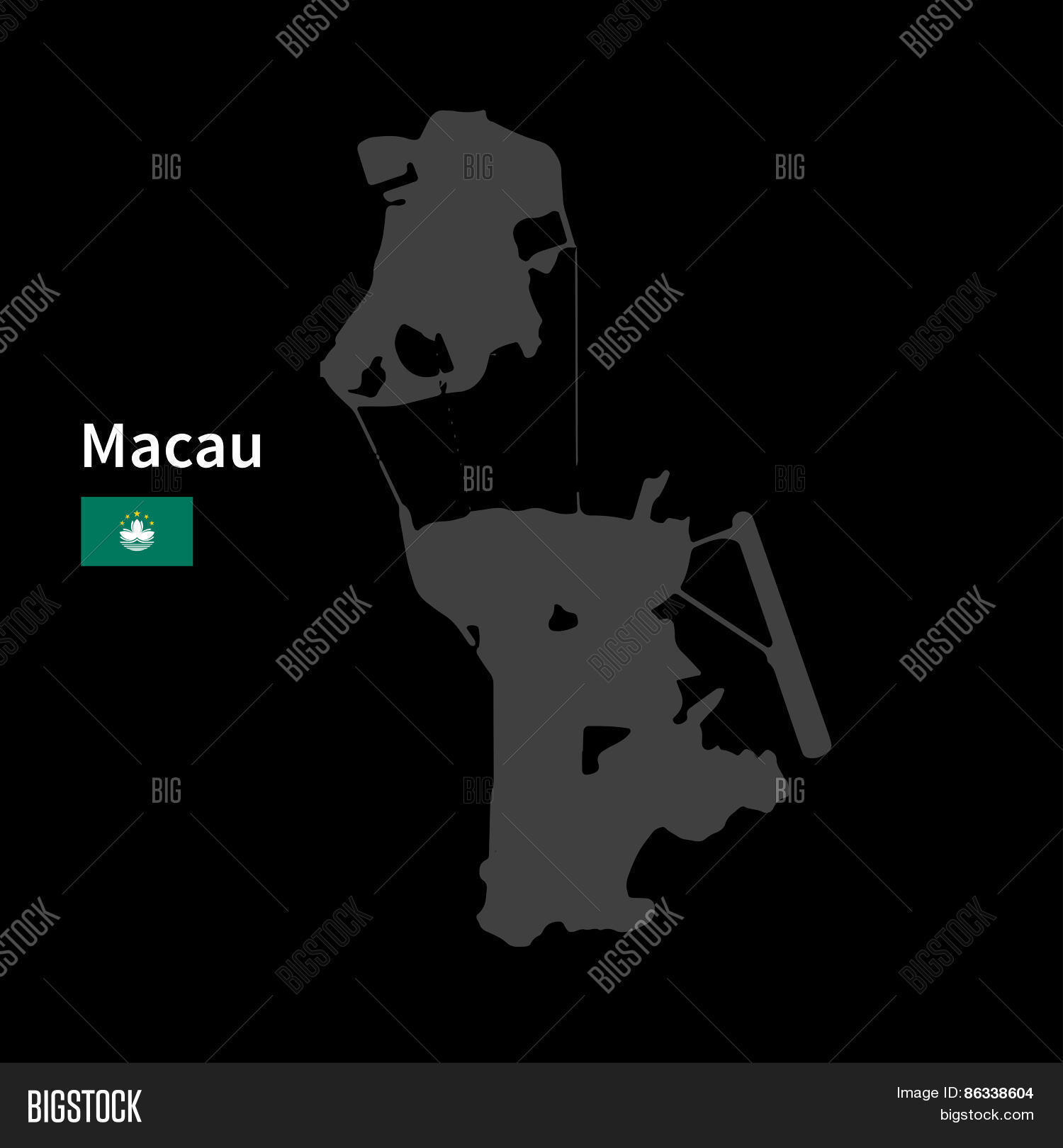 Detailed Map Macau Vector & Photo (Free Trial) | Bigstock