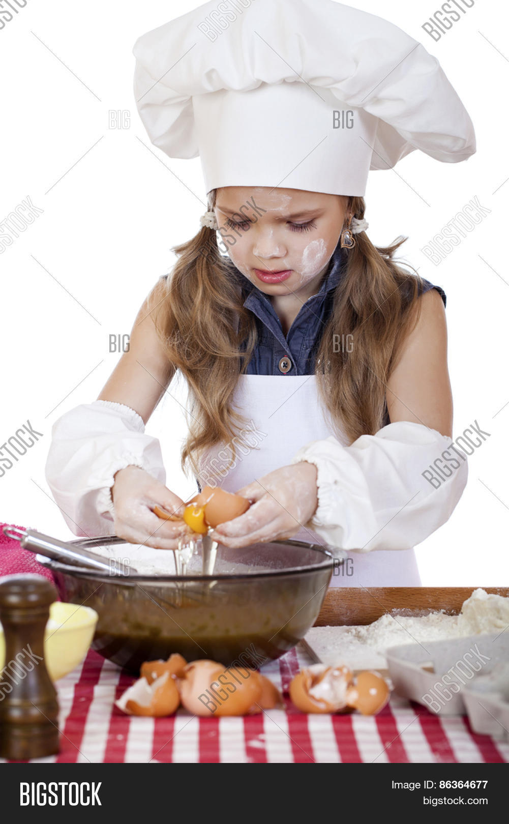 Little Cook Girl White Image & Photo (Free Trial) | Bigstock