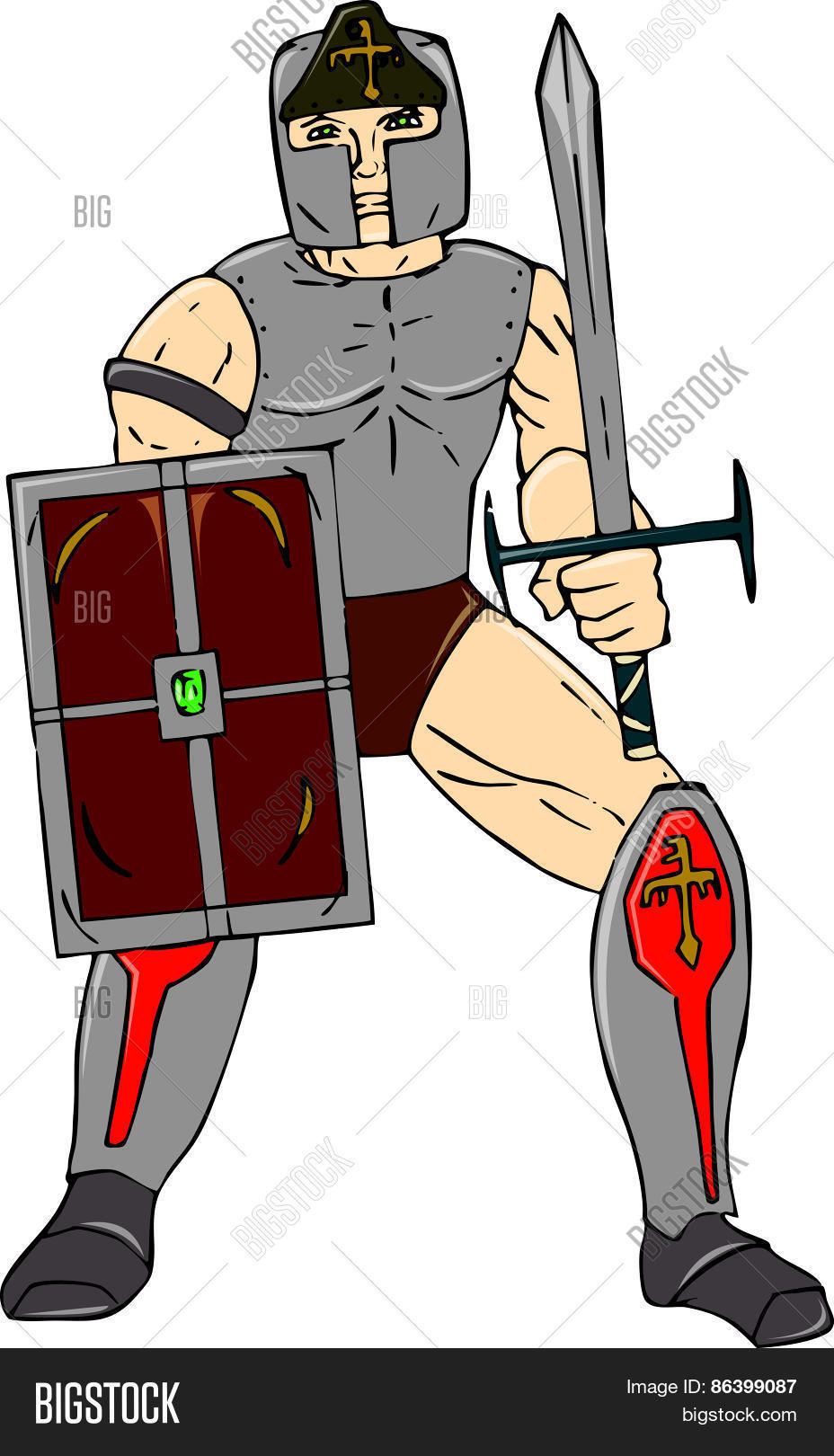 Knight Wielding Sword Vector & Photo (Free Trial) | Bigstock