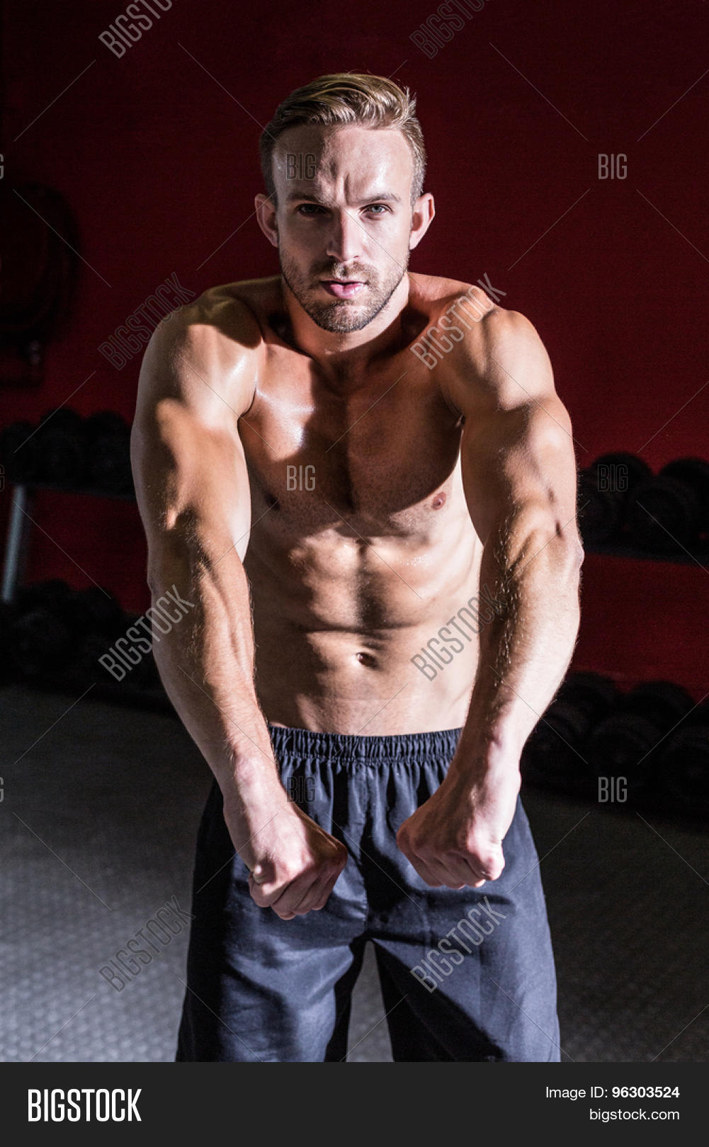 Muscular Man Flexing Image & Photo (Free Trial) | Bigstock