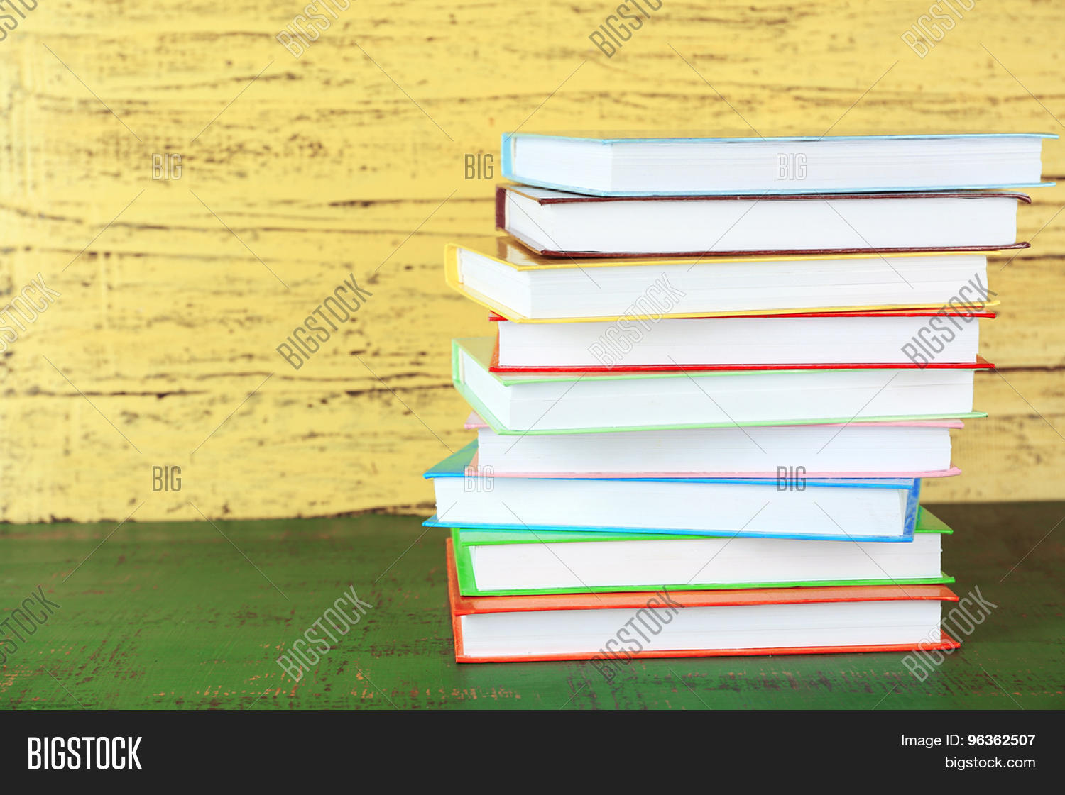 Stack Books On Yellow Image & Photo (Free Trial) | Bigstock