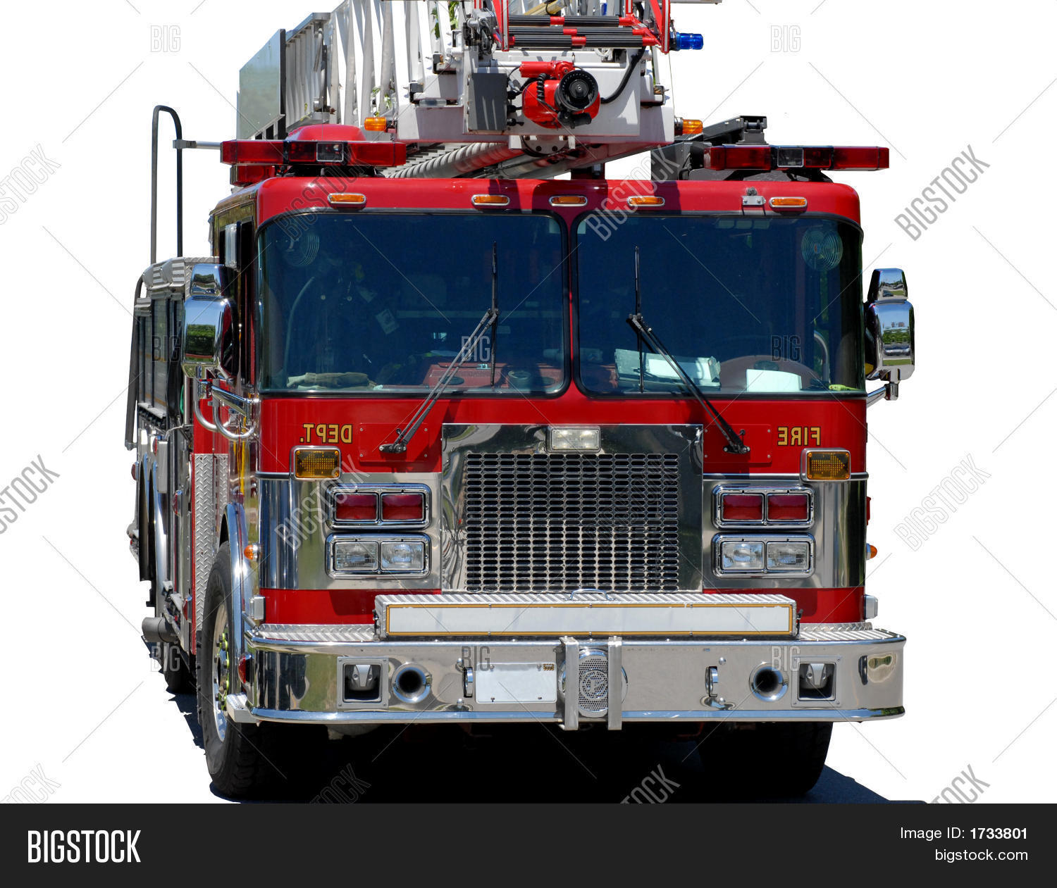 Firetruck Isolated On Image & Photo (Free Trial) | Bigstock