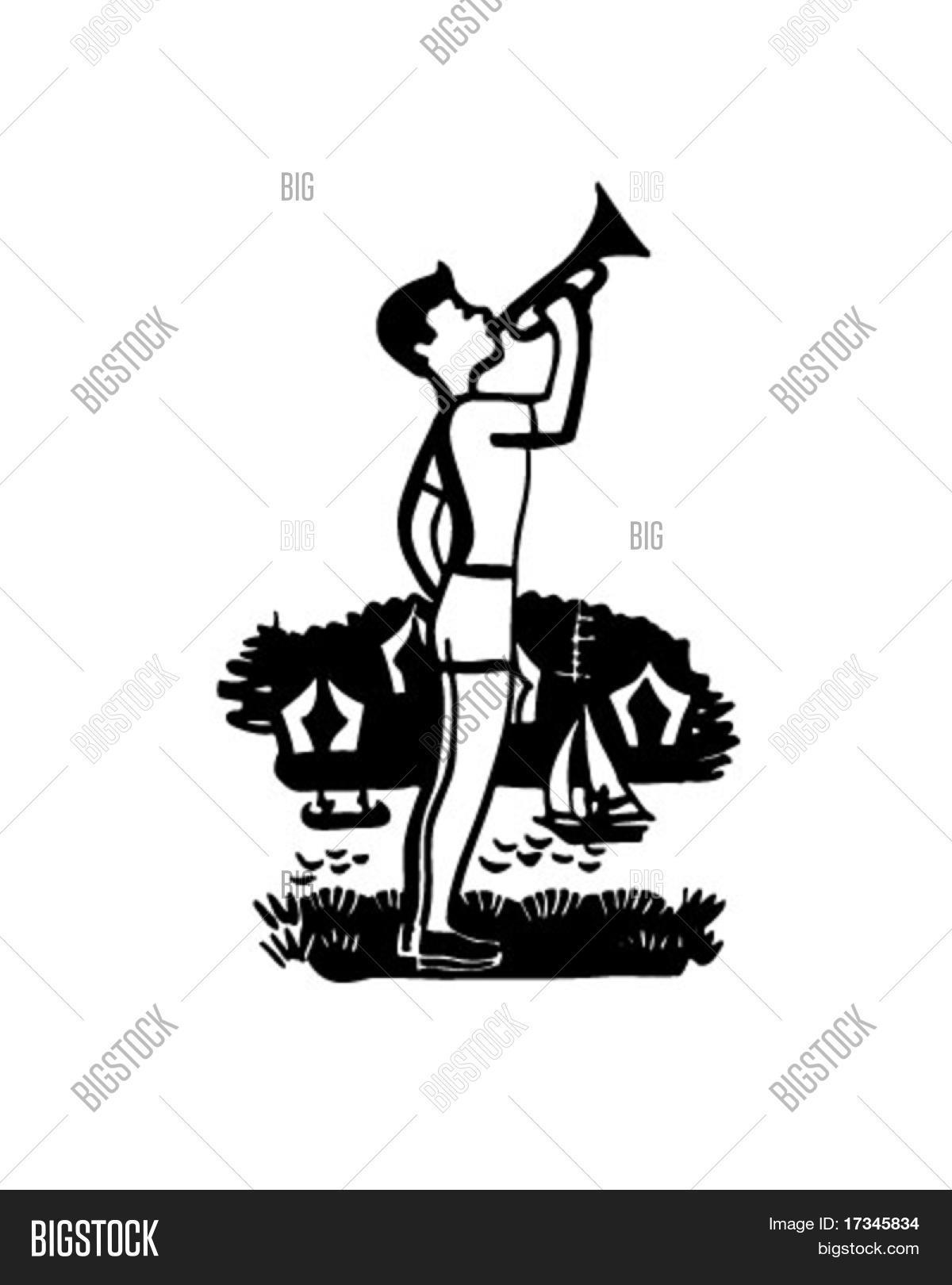 Boy Bugle - Retro Vector & Photo (Free Trial) | Bigstock