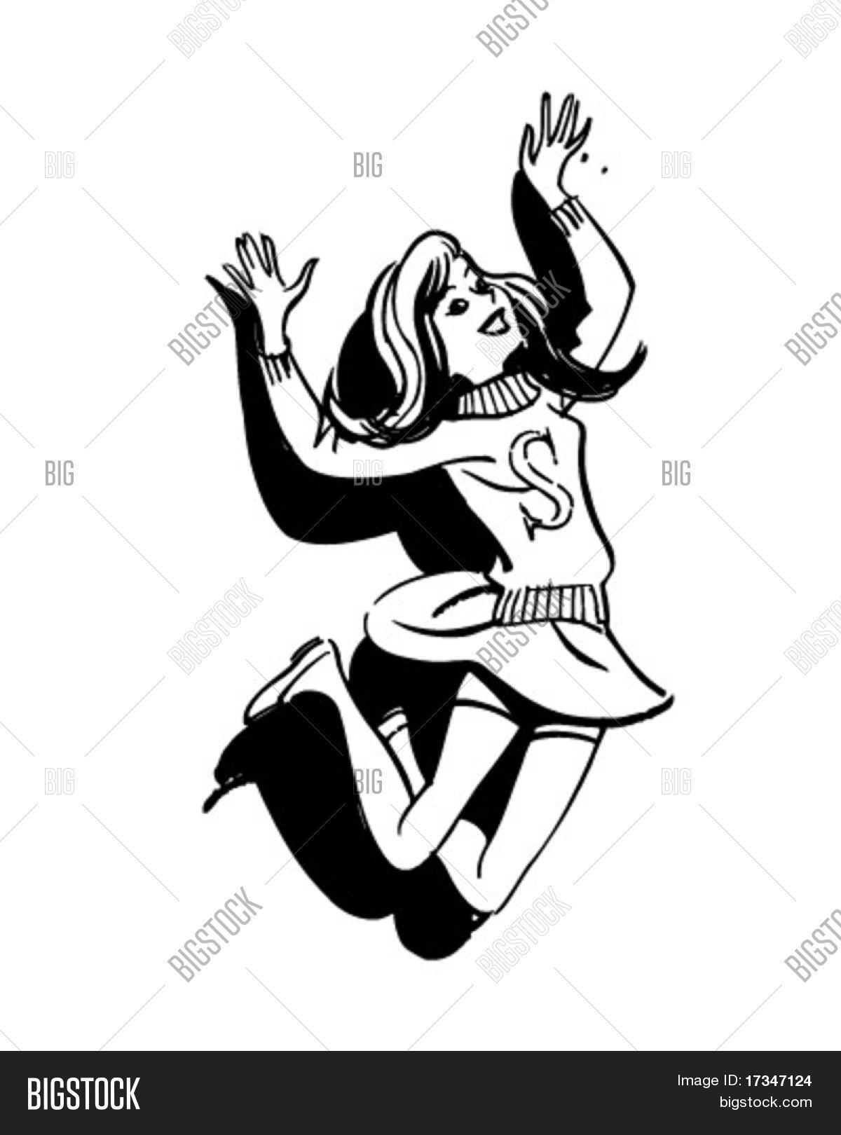 Cheerleader - Retro Vector & Photo (Free Trial) | Bigstock