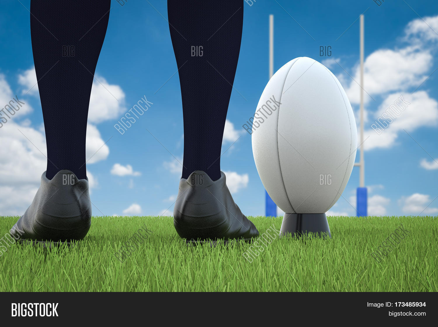 Rugby Ball Rugby Posts Image & Photo (Free Trial) | Bigstock