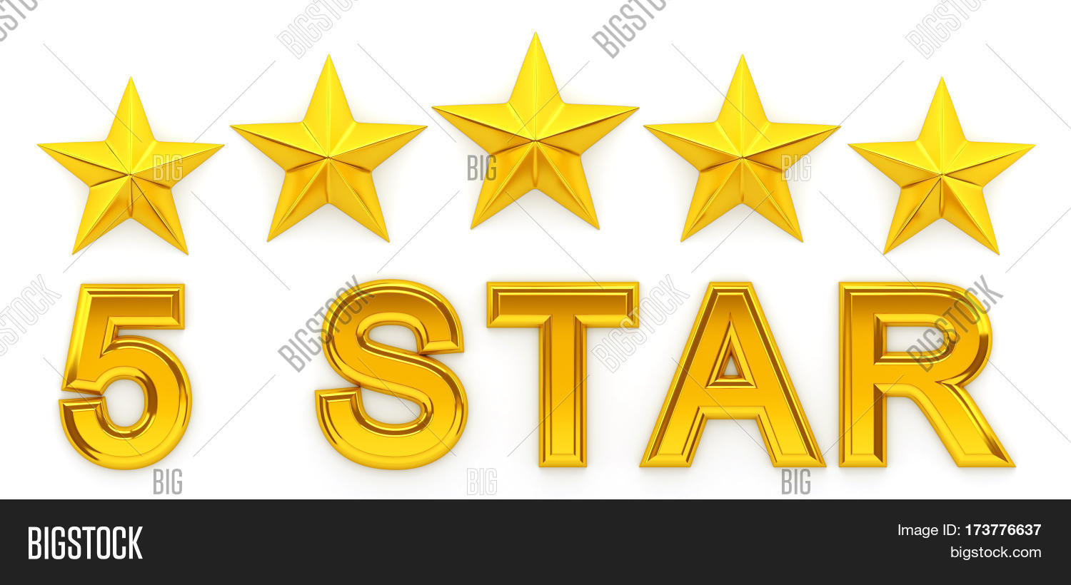 Five Stars - 3d Image & Photo (Free Trial) | Bigstock