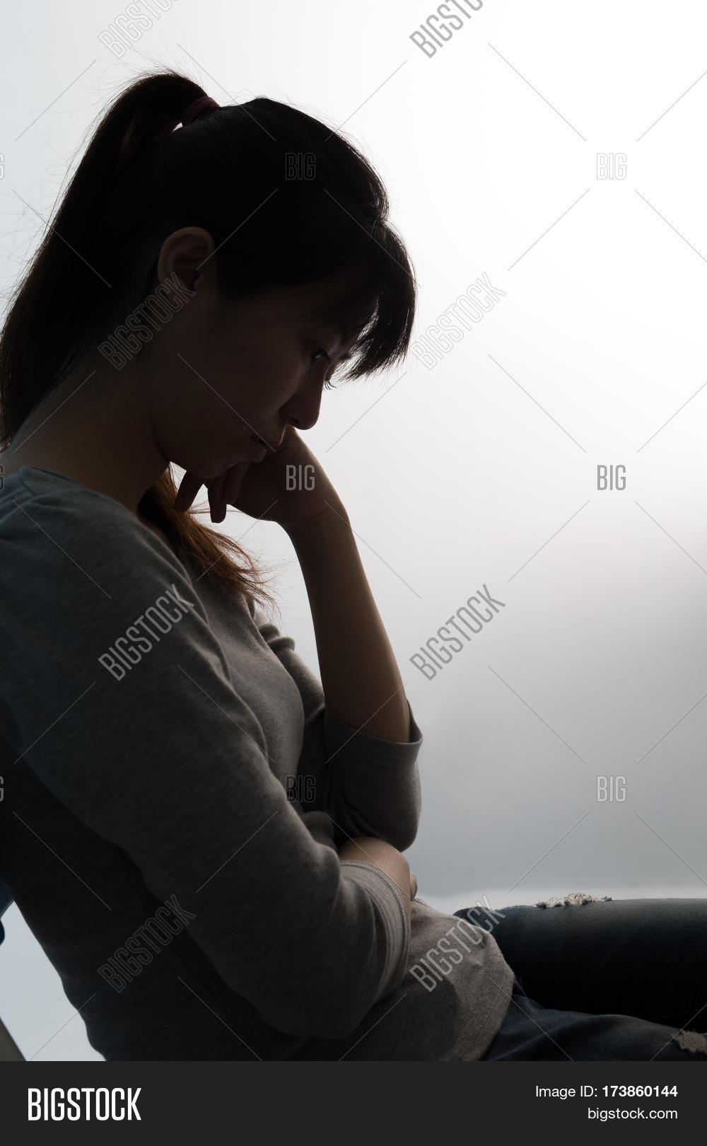 Depression Woman Sit Image & Photo (Free Trial) | Bigstock