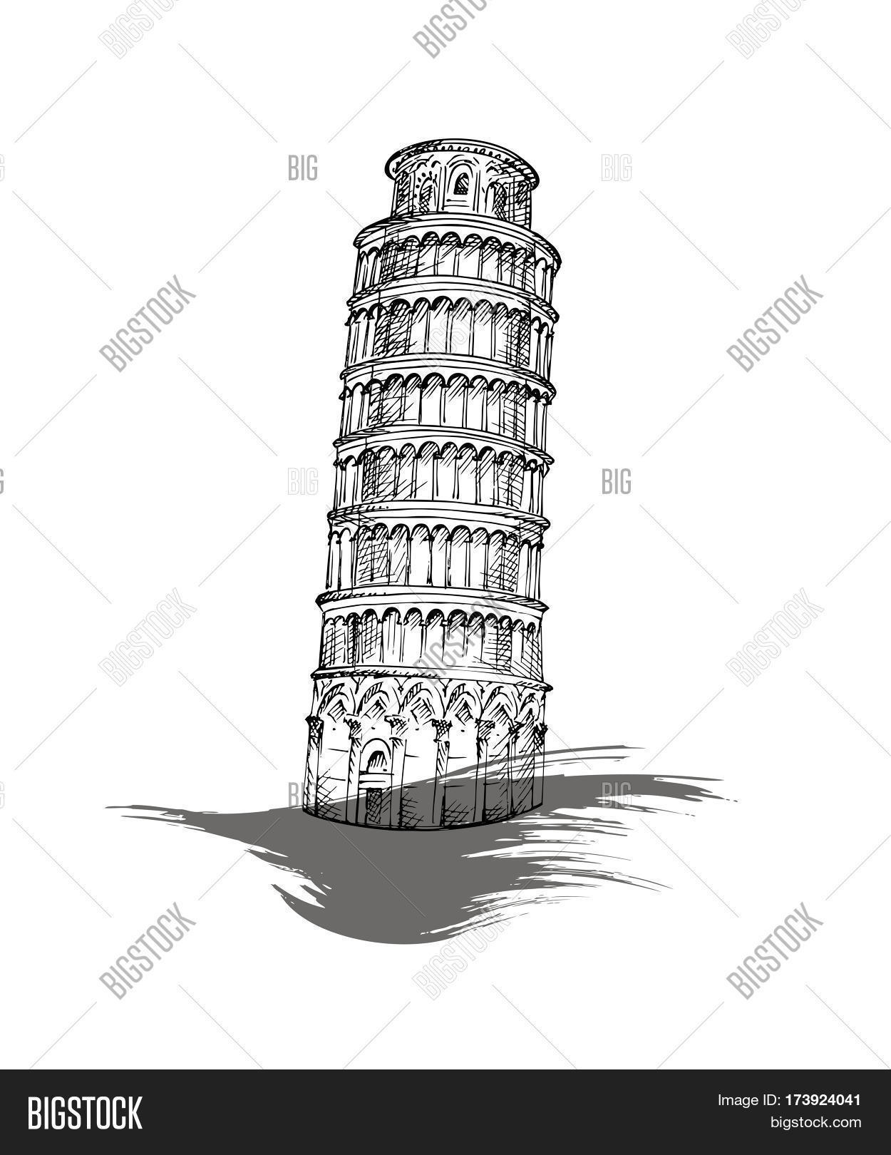 Sketch Italy Landmark Vector & Photo (Free Trial) | Bigstock