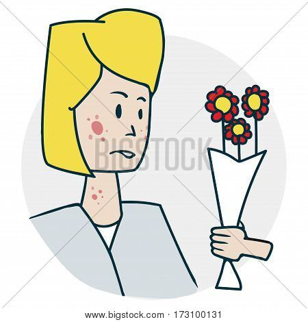 Woman Allergic Vector & Photo (Free Trial) | Bigstock