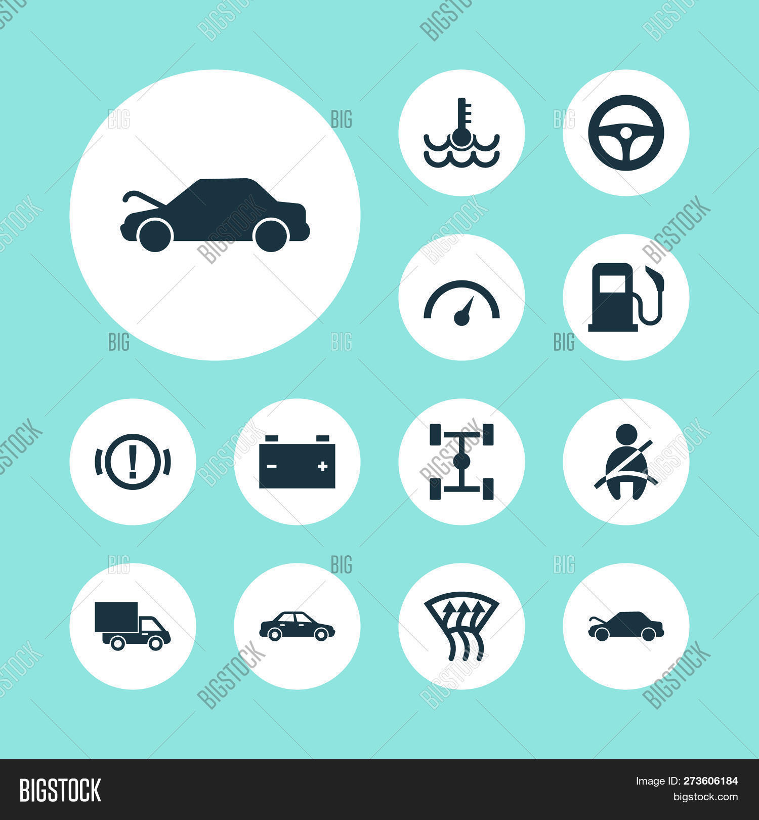 Automobile Icons Set Image & Photo (Free Trial) | Bigstock
