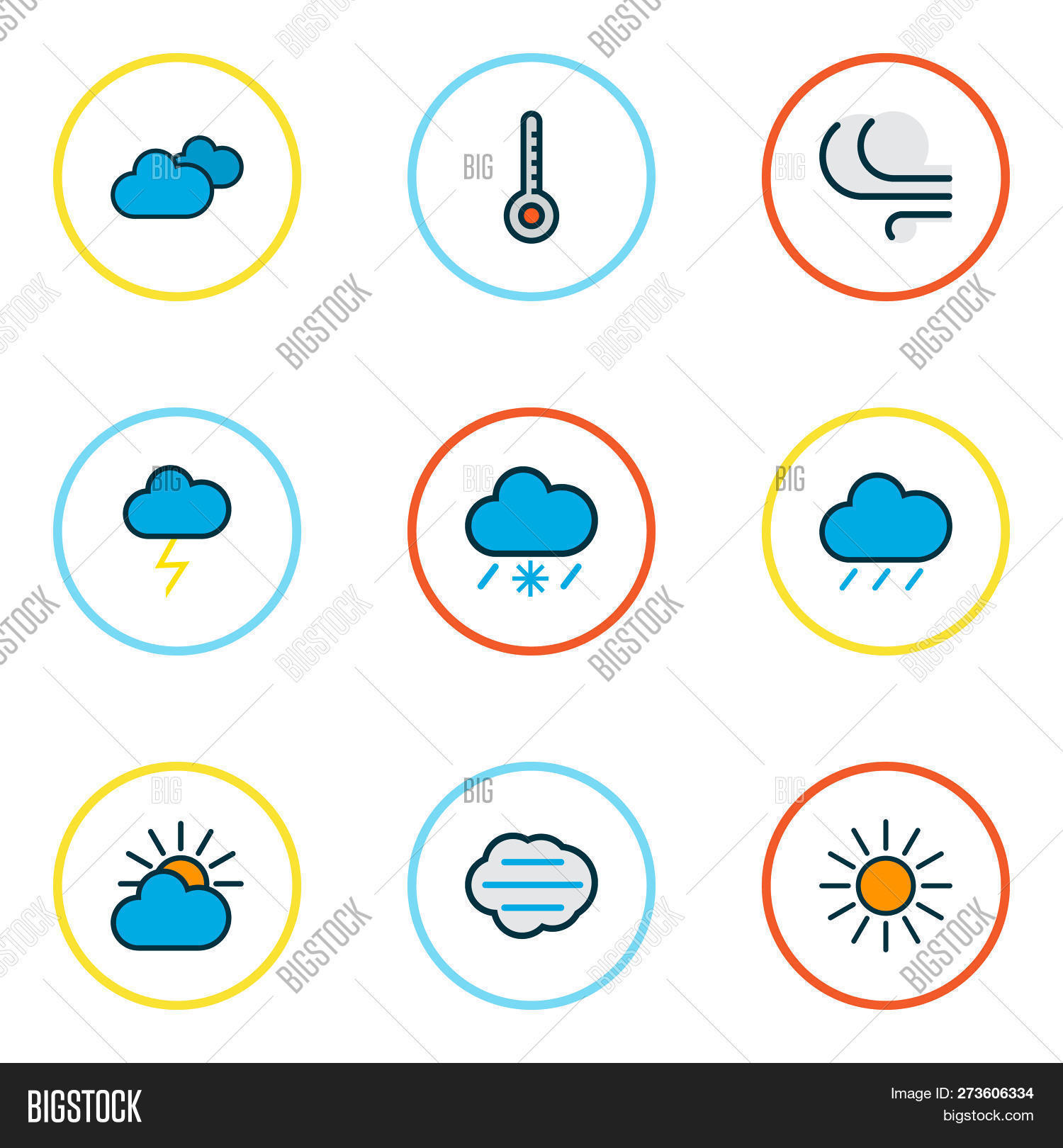 Air Icons Colored Line Image & Photo (Free Trial) | Bigstock