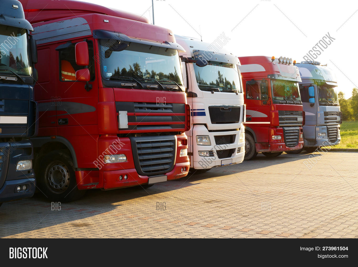 Several Trucks Lined Image & Photo (Free Trial) | Bigstock
