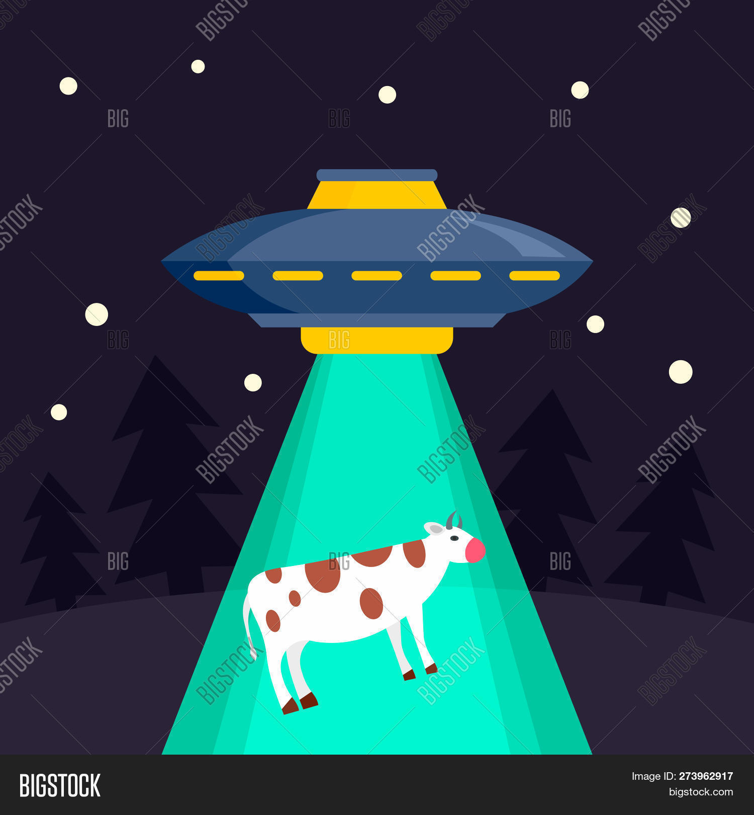 Ufo Ship Takes Cow Image & Photo (Free Trial) | Bigstock