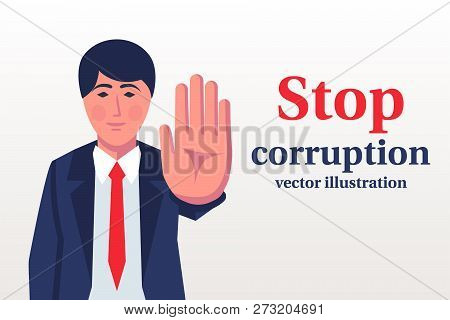 Man Hand Shows Stop. Vector & Photo (Free Trial) | Bigstock