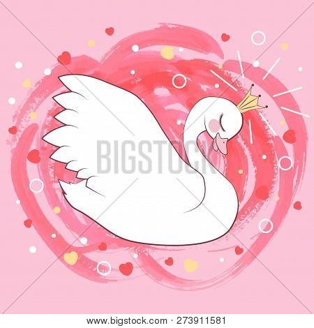 Cute Princess Swan On Vector & Photo (Free Trial) | Bigstock