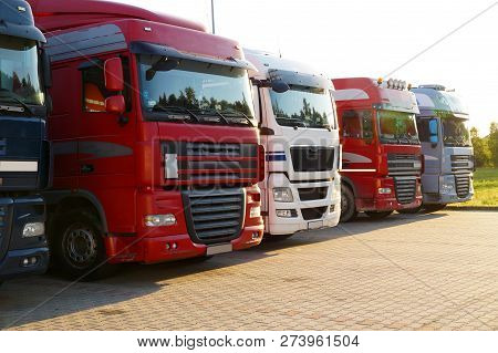Several Trucks Lined Image & Photo (Free Trial) | Bigstock