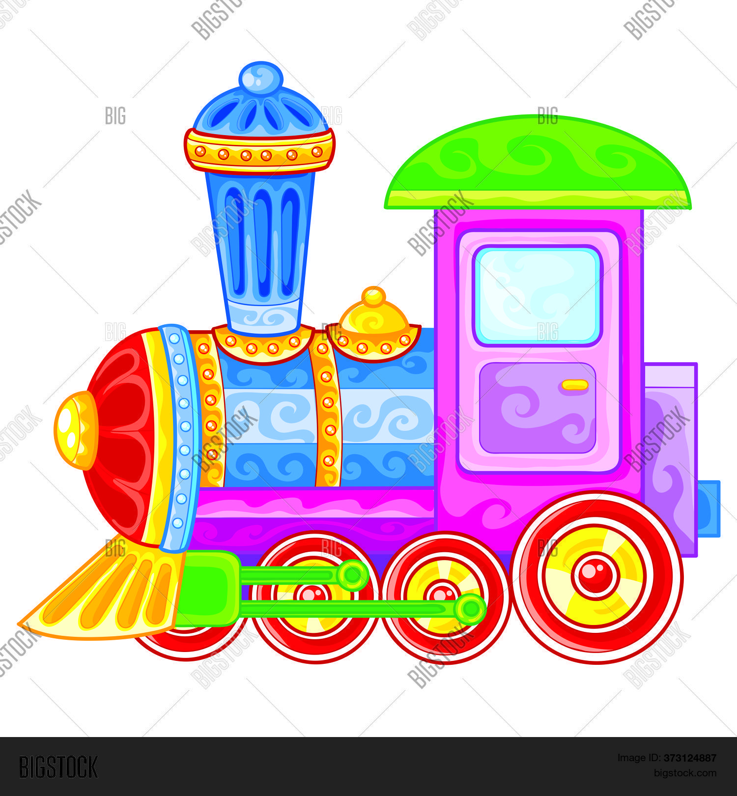 Toy Steam Engine Vector & Photo (Free Trial) | Bigstock