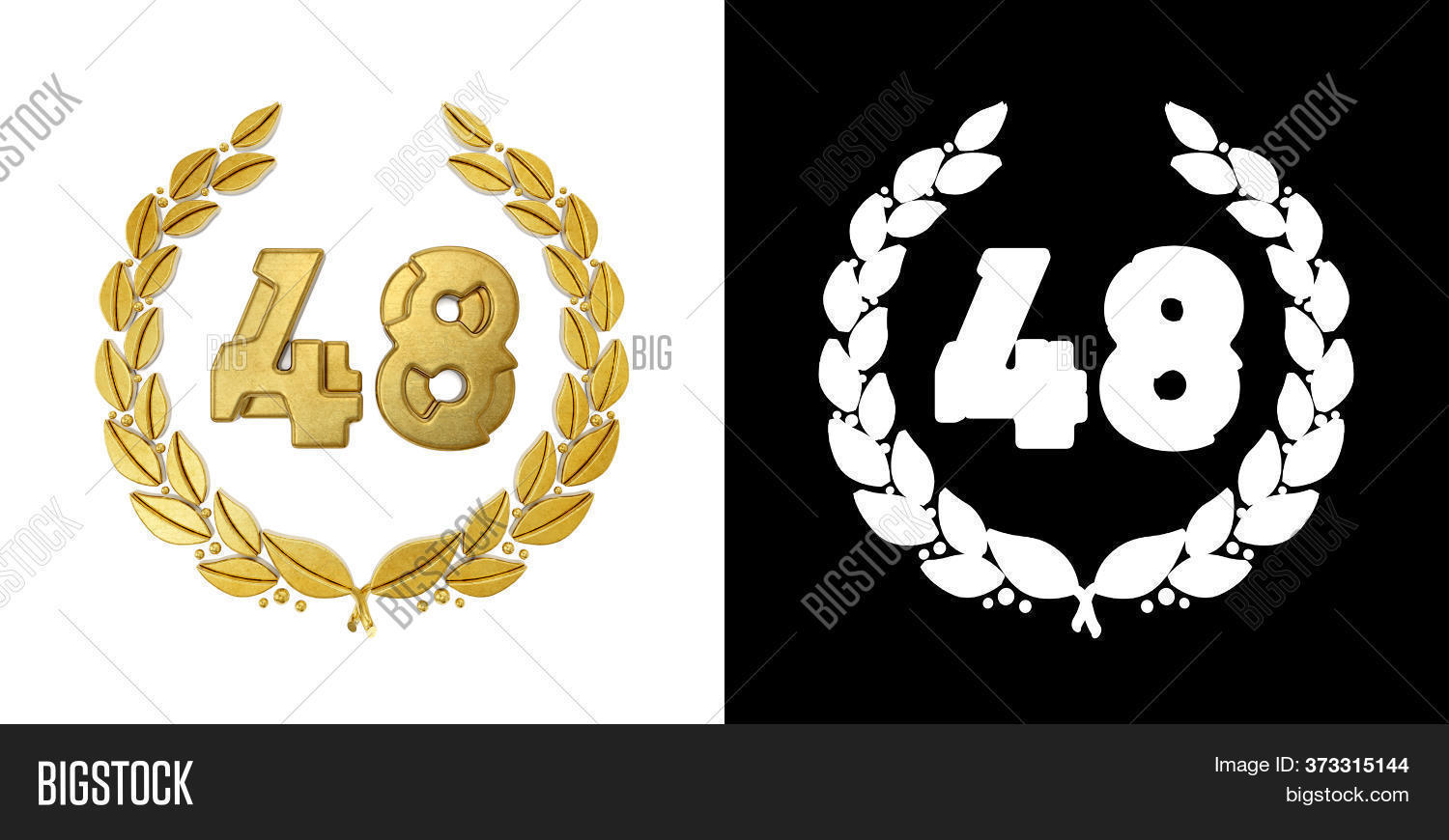 Gold Number 48 (number Image & Photo (Free Trial) | Bigstock