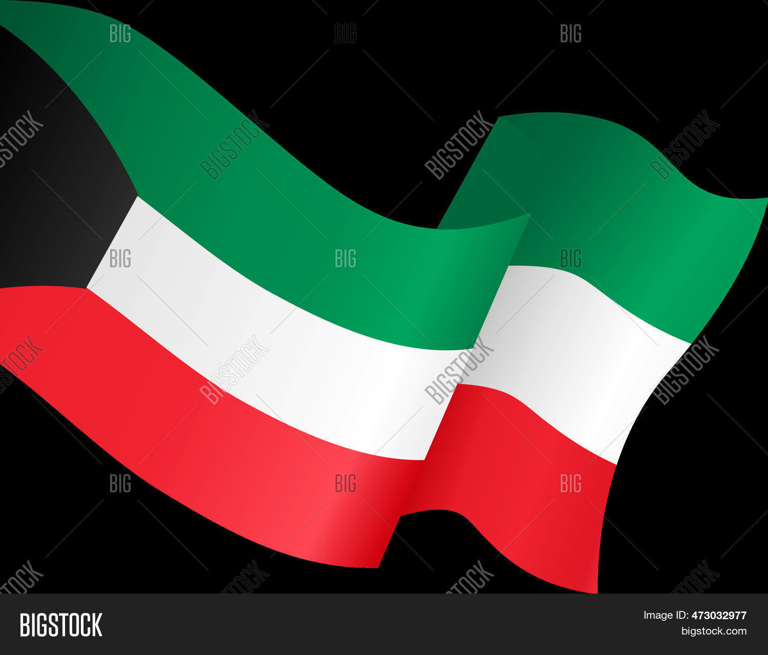 Kuwait Flag Wave Vector & Photo (Free Trial) | Bigstock